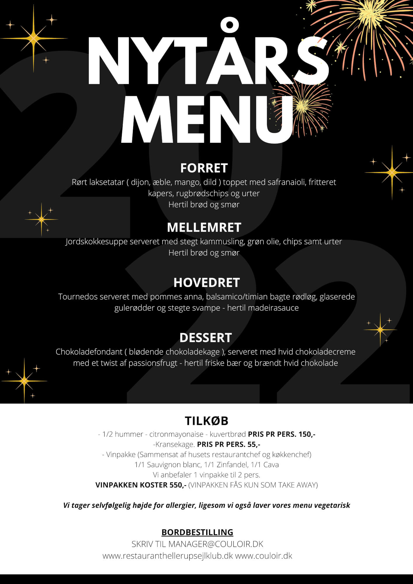 Menukort | Restaurant Lynetten